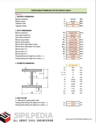 Cek Penampang Baja Rafter Gable | Sipilpedia