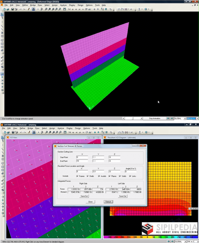Design of Retaining Wall with SAP2000 | Sipilpedia