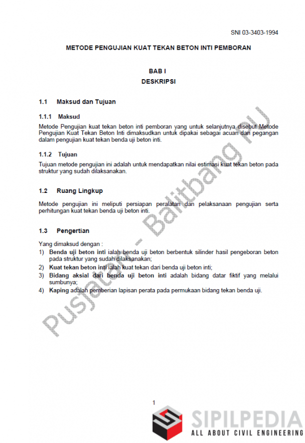 Metode Pengujian Kuat Tekan Beton Inti Pemboran | Sipilpedia