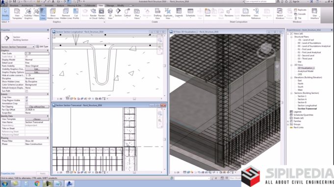 3D Visualisation Beton Bertulang di Revit Structure 2016 | Sipilpedia