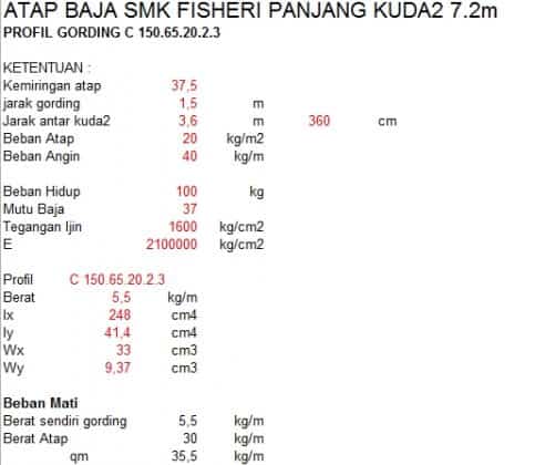 Hitungan Atap Baja | Sipilpedia