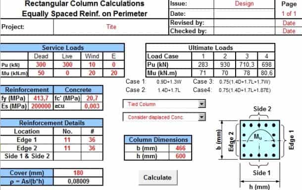 Rectangular Column Calculations | Sipilpedia