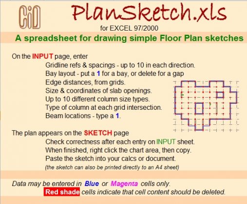 Plan Sketch (A spreadsheet for drawing simple Floor Plan sketches ...