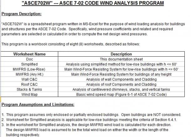“ASCE702W” ASCE 7-02 CODE WIND ANALYSIS PROGRAM | Sipilpedia