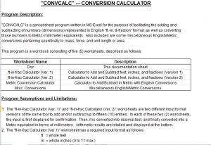 “CONVCALC” CONVERSION CALCULATOR | Sipilpedia