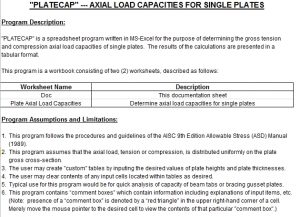 “PLATECAP” AXIAL LOAD CAPACITIES FOR SINGLE PLATES | Sipilpedia