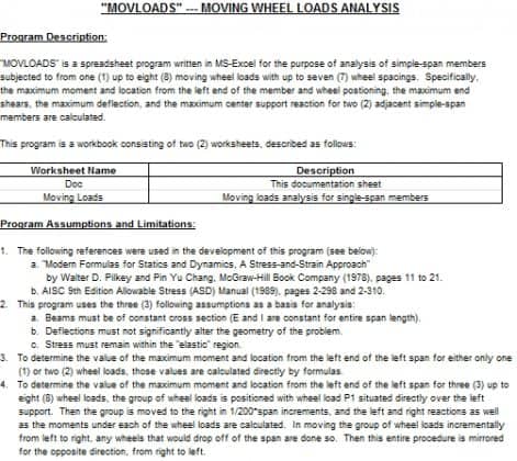 “MOVLOADS” MOVING WHEEL LOADS ANALYSIS | Sipilpedia