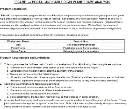 “FRAME” PORTAL AND GABLE RIGID PLANE FRAME ANALYSIS | Sipilpedia