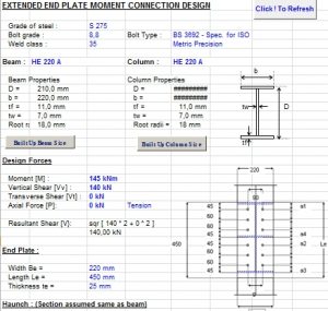 EXTENDED END PLATE MOMENT CONNECTION DESIGN | Sipilpedia
