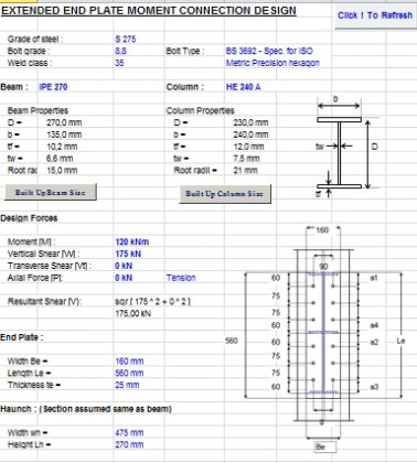 MC-Top Flush_Beam IPE270_Column HEA240_w_ stiff_w_ DP | Sipilpedia