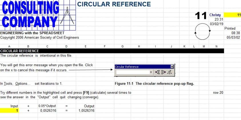 CIRCULAR REFERENCE”ENGINEERING with the SPREADSHEET” | Sipilpedia