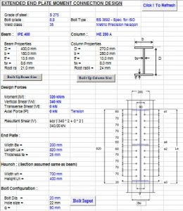 MC-Top Flush_Beam IPE400_Column HEA280_w_ stiff_w_ DP | Sipilpedia