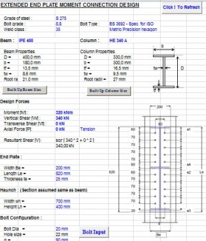 MC-Top Flush_Beam IPE400_Column HEA340_w_ stiff_w_ DP | Sipilpedia