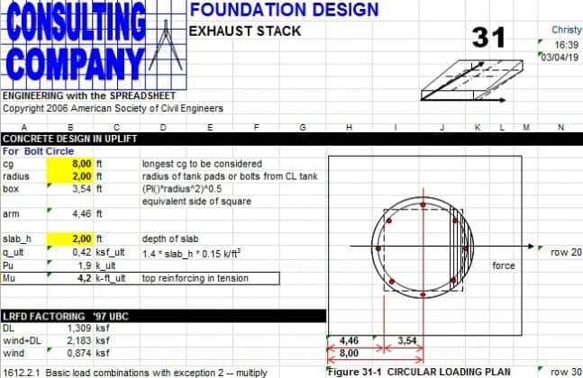 FOUNDATION DESIGN EXHAUST STACK “ENGINEERING with the SPREADSHEET ...