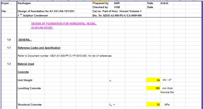 horizontal vessel foundation | Sipilpedia
