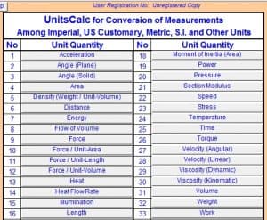 UnitsCalc for Conversion of Measurements Among Imperial, US Customary ...
