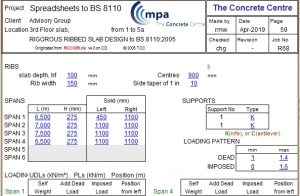 RIGOROUS RIBBED SLAB DESIGN to BS 8110:2005 Originated from RCC32R.xls ...