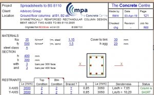 SYMMETRICALLY REINFORCED RECTANGULAR COLUMN DESIGN, BENT ABOUT TWO AXES TO BS 8110:2005 ...