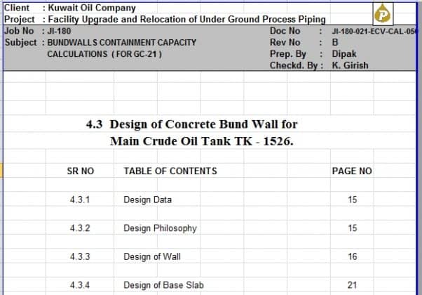 Design of Concrete Bund Wall for Main Crude Oil Tank TK – 1526 ...