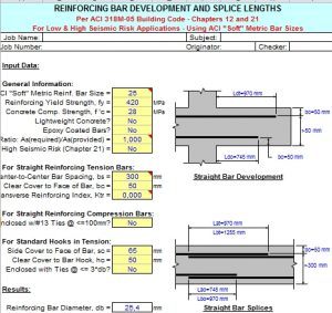REINFORCING BAR DEVELOPMENT AND SPLICE LENGTHS (Per ACI 318M-05 ...