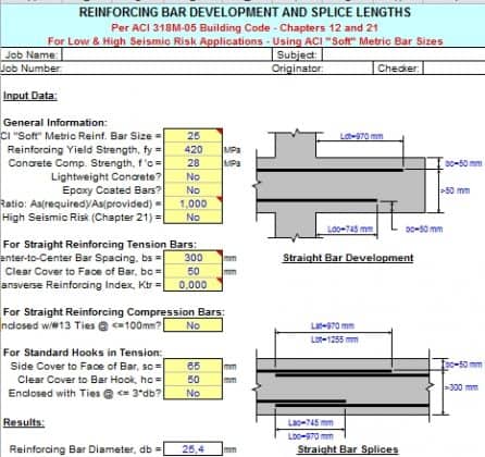 REINFORCING BAR DEVELOPMENT AND SPLICE LENGTHS (Per ACI 318M-05 ...