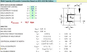 Weld Capacity of Eccentric Connection Based on AISC-ASD 9th Edition ...