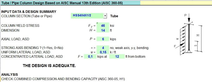 Tube / Pipe Column Design Based on AISC Manual 13th Edition (AISC 360 ...