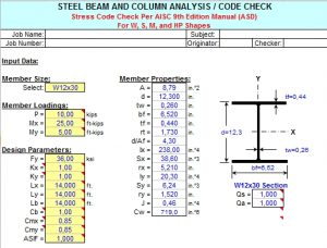 STEEL BEAM AND COLUMN ANALYSIS / CODE CHECK | Sipilpedia