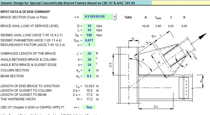 Seismic Design for Special Concentrically Braced Frames Based on CBC 07 ...