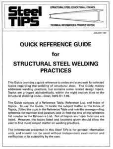 Steel Tips _QUICK REFERENCE GUIDE for STRUCTURAL STEEL WELDING ...