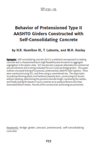 Behavior of Pretensioned Type II AASHTO Girders Constructed with Self ...