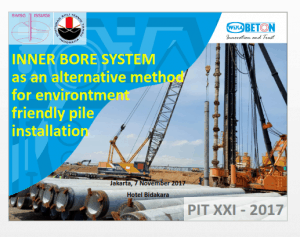 INNER BORE SYSTEM as an alternative method for environtment friendly ...