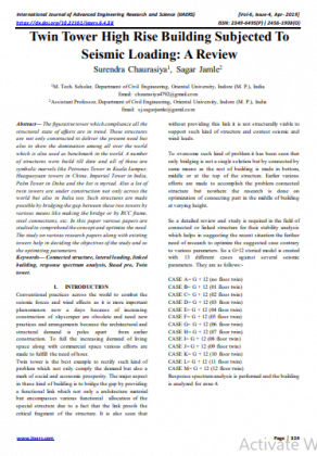 Twin Tower High Rise Building Subjected To Seismic Loading: A Review ...