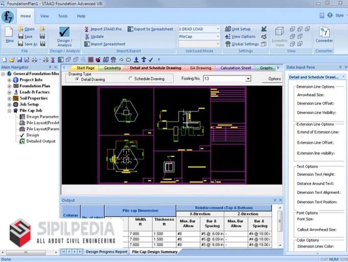 Design Pile Cap Foundation using STAAD Foundation | Sipilpedia