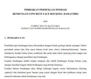 PERBAIKAN PERMUKAAN PONDASI BENDUNGAN CONCRETE FACE ROCKFILL DAM (CFRD ...