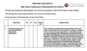 FIRE RISK ASSESSMENTS _FIRE SAFETY CHECKLIST FOR BUILDING OCCUPANTS ...