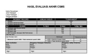 HASIL EVALUASI AKHIR CSMS (Contractor Safety Management System) | Sipilpedia