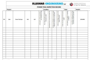 POWER TOOL INSPECTION RECORD CHECKLIST | Sipilpedia