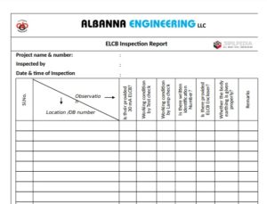 ELCB Inspection Report Checklist | Sipilpedia