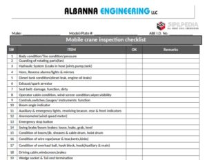 Mobile crane inspection checklist | Sipilpedia