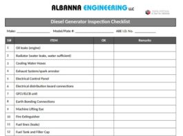 Diesel Generator Inspection Checklist | Sipilpedia