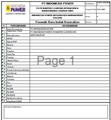 Contoh Form Contractor Safety Management System | Sipilpedia