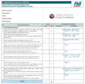 Form Ceklist Prakualifikasi CSMS | Sipilpedia