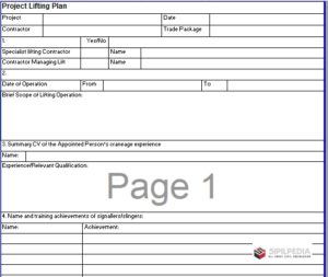 Project Lifting Plan | Sipilpedia