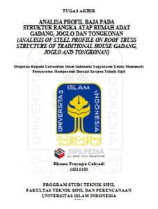 Analisa Profil Baja pada Struktur Rangka Atap Rumah Adat Gadang, Joglo ...