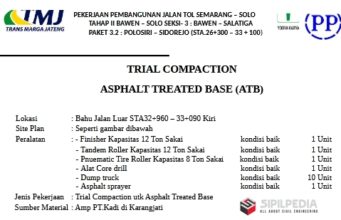 TRIAL COMPACTION ASPHALT TREATED BASE (ATB) | Sipilpedia