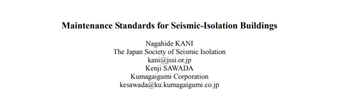 Maintenance Standards for Seismic Isolation Buildings | Sipilpedia