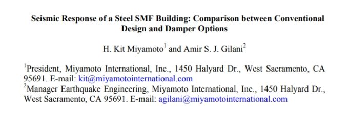 Seismic Response of a Steel SMF Building: Comparison between ...