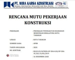 RENCANA MUTU PEKERJAAN KONSTRUKSI | Sipilpedia