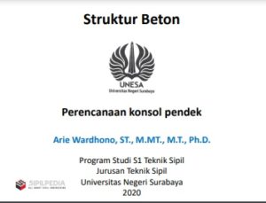 Perencanaan konsol pendek | Sipilpedia